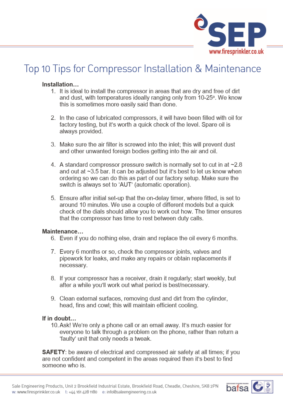 Top 10 Tips for Compressor Installation & Maintenance - Sale ...