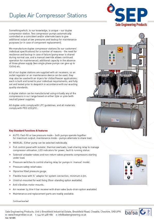 Duplex LPC Air Compressors | Sale Engineering Products Ltd