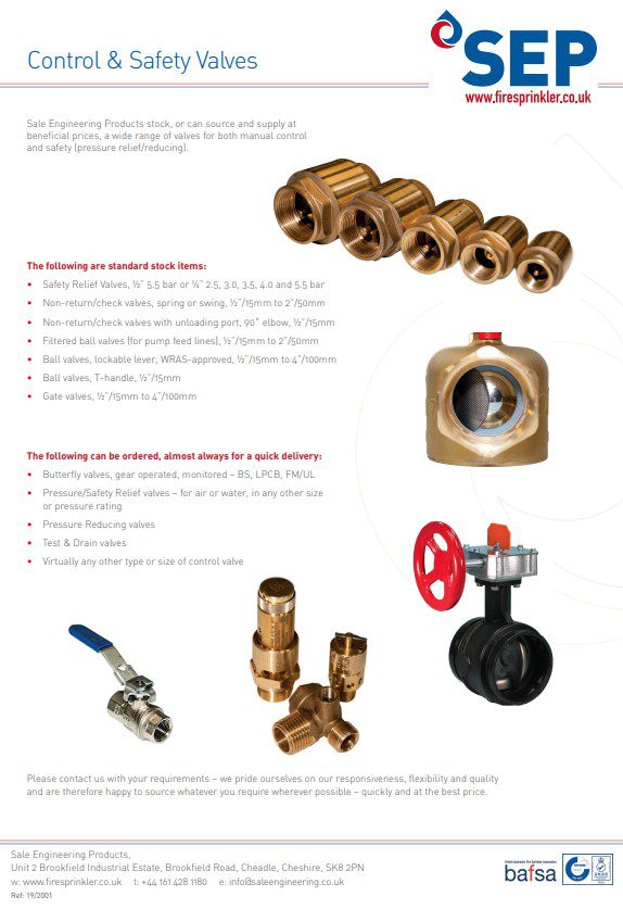 Control & Safety Valves data sheet | Sale Engineering Products Ltd